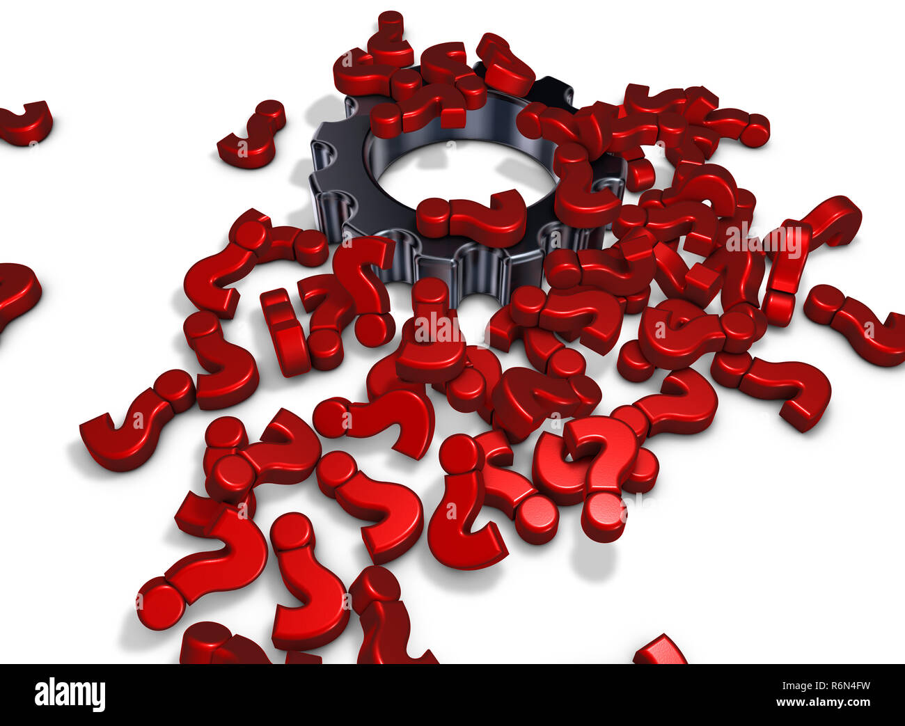 question mark and gear Stock Photo - Alamy