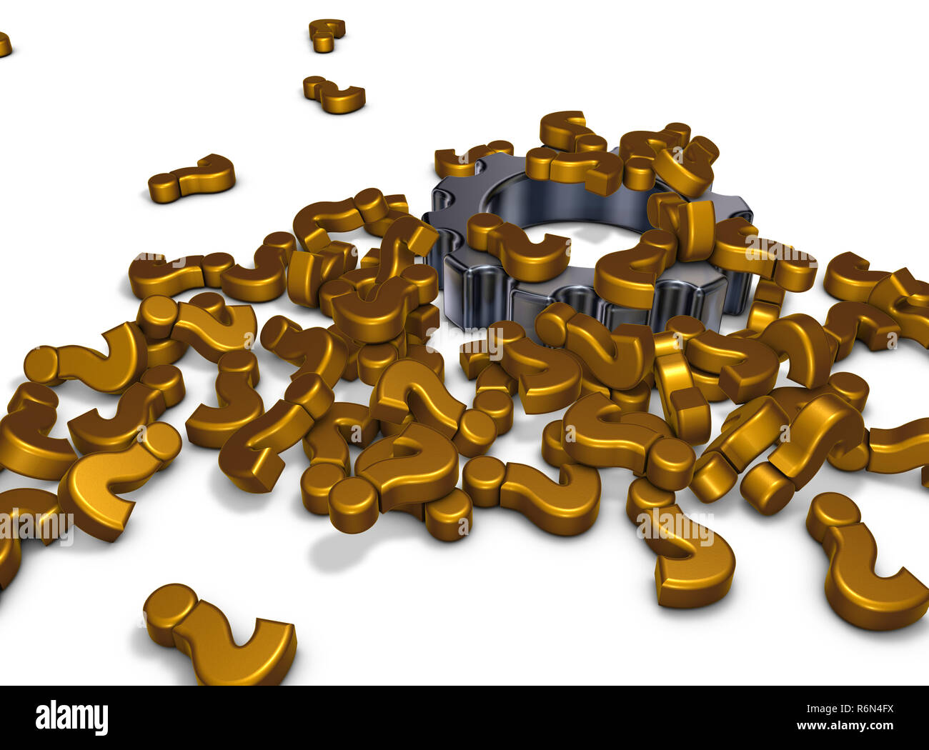 question mark and gear Stock Photo - Alamy