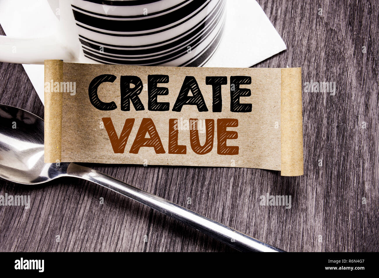 Handwriting Announcement text showing Create Value. Business concept ...