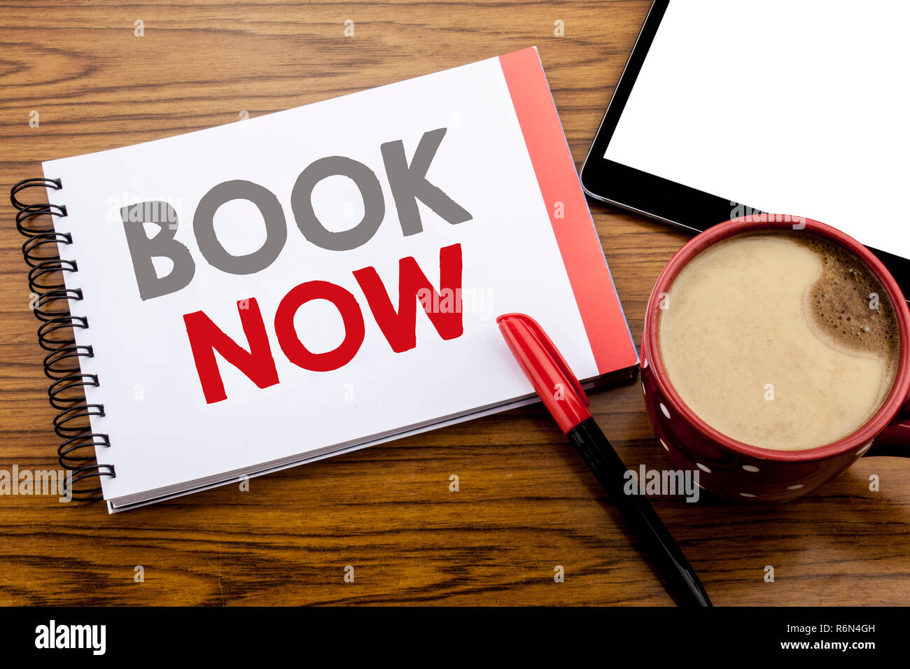 Handwriting Announcement text showing Book Now. Business concept for ...