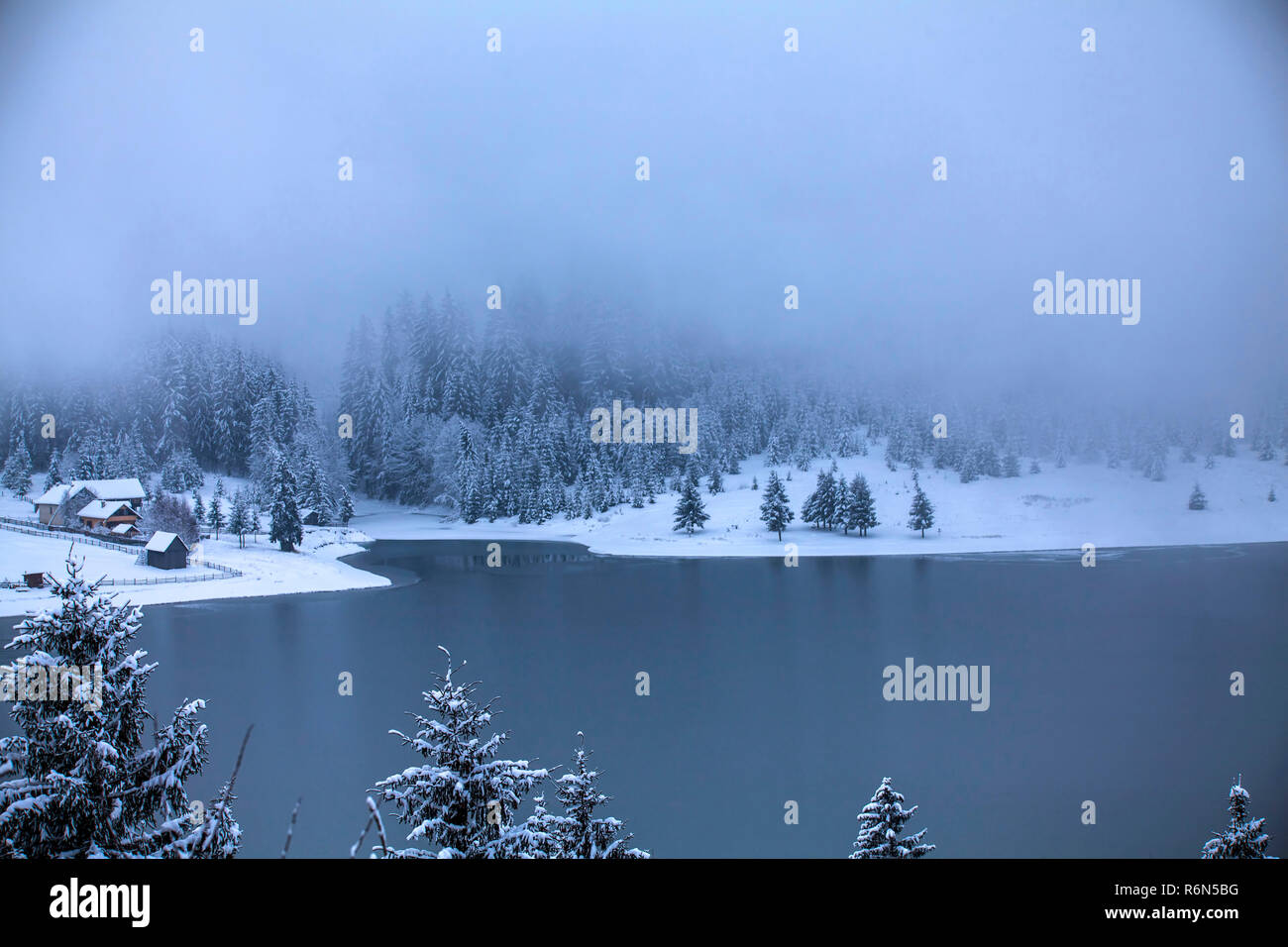 Lake at winter Stock Photo - Alamy