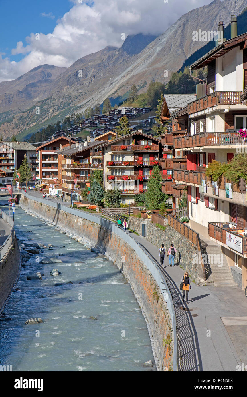 The Vispa River running through Zermatt Stock Photo - Alamy