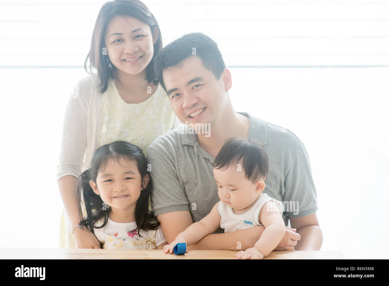 Beautiful Asian family portrait Stock Photo - Alamy