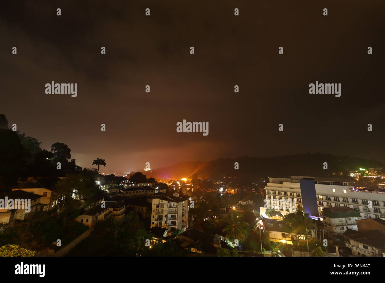 the city of kandy in sri lanka at night Stock Photo - Alamy