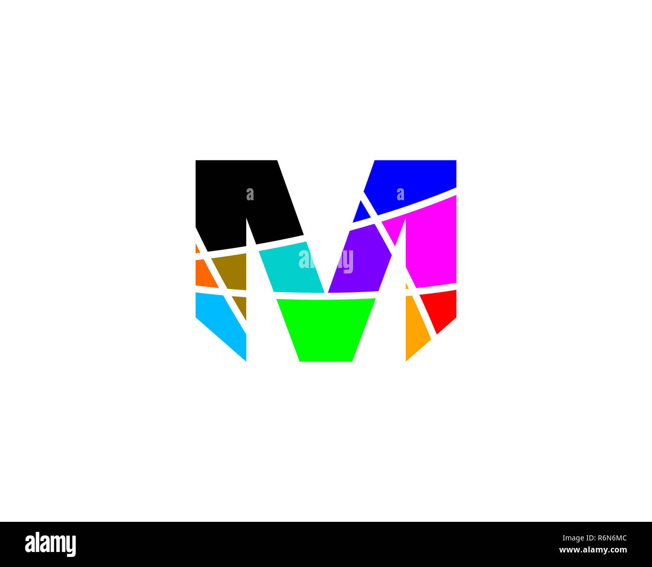 m letter colorful logo Stock Photo - Alamy