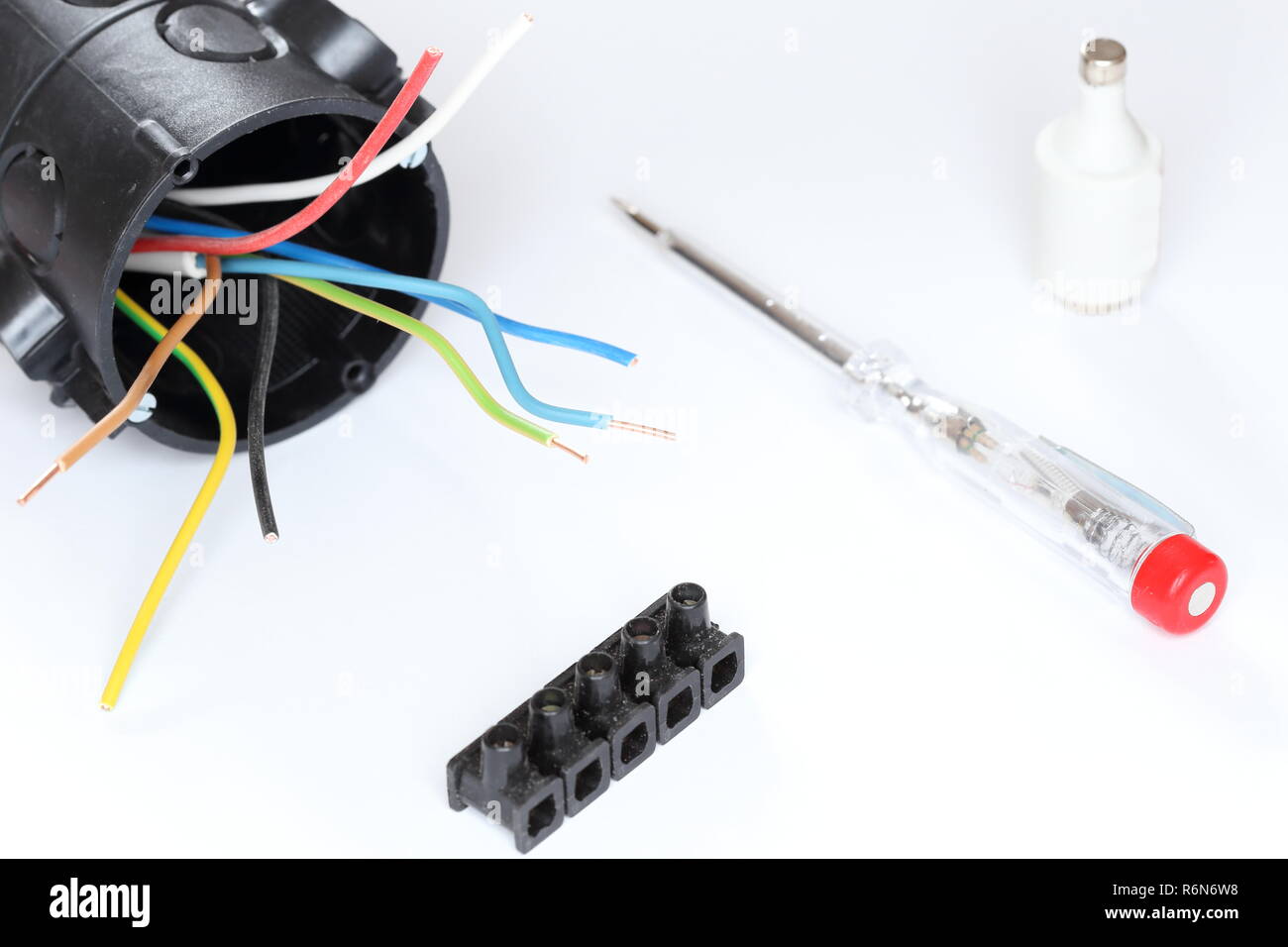 electrical box with wires Stock Photo - Alamy