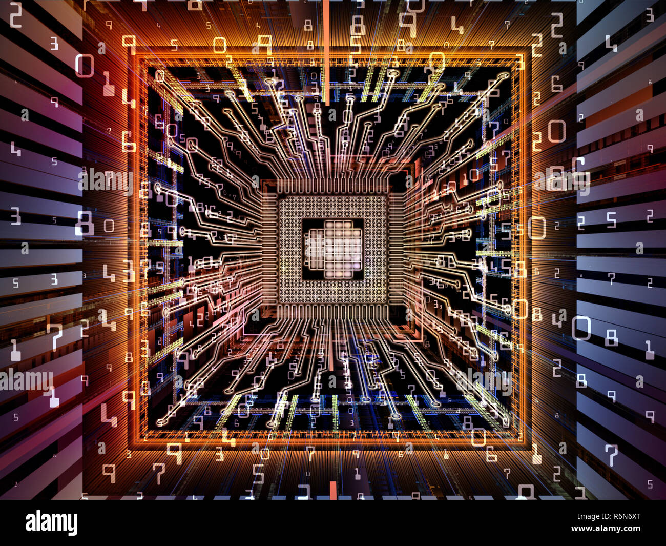 Unfolding of Digital Processor Stock Photo - Alamy