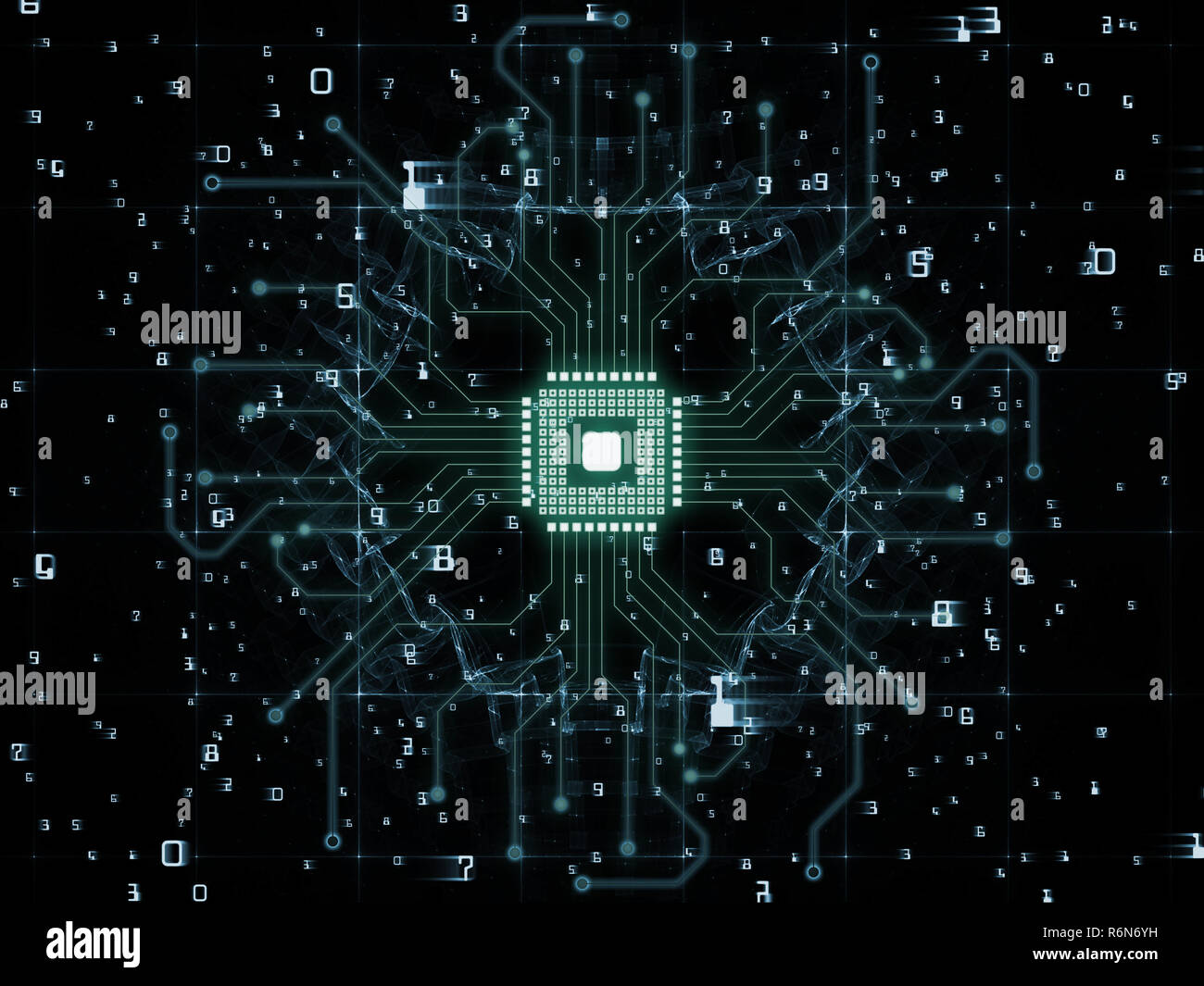 Virtual CPU Realm Stock Photo - Alamy