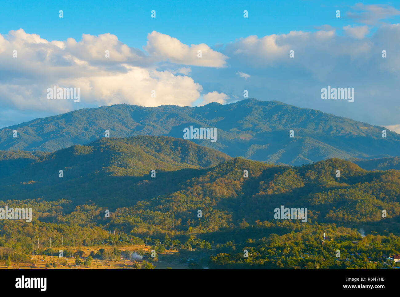 Thailand mountains at sunset. Pai Stock Photo - Alamy