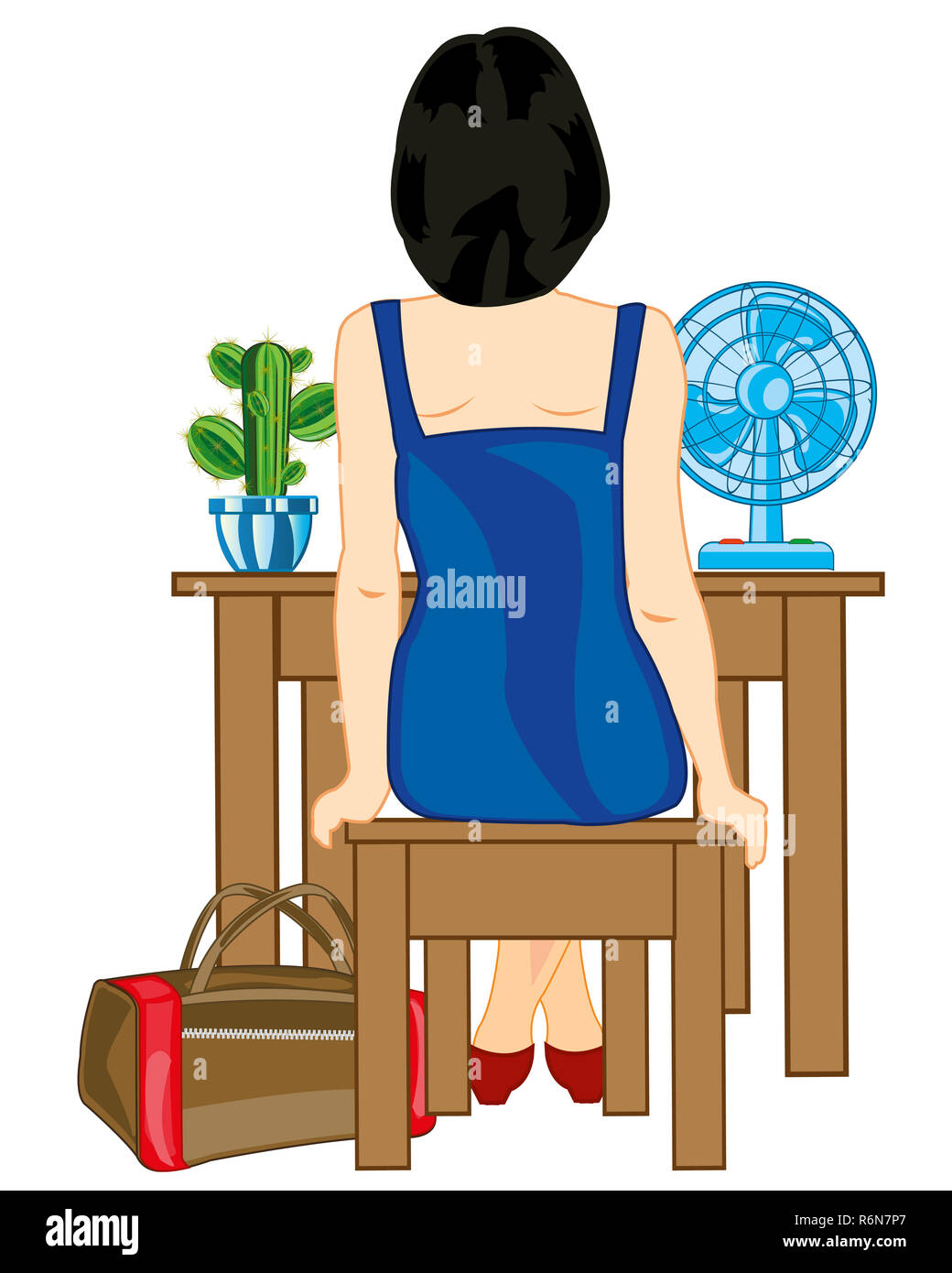 Girl at the table Stock Photo - Alamy