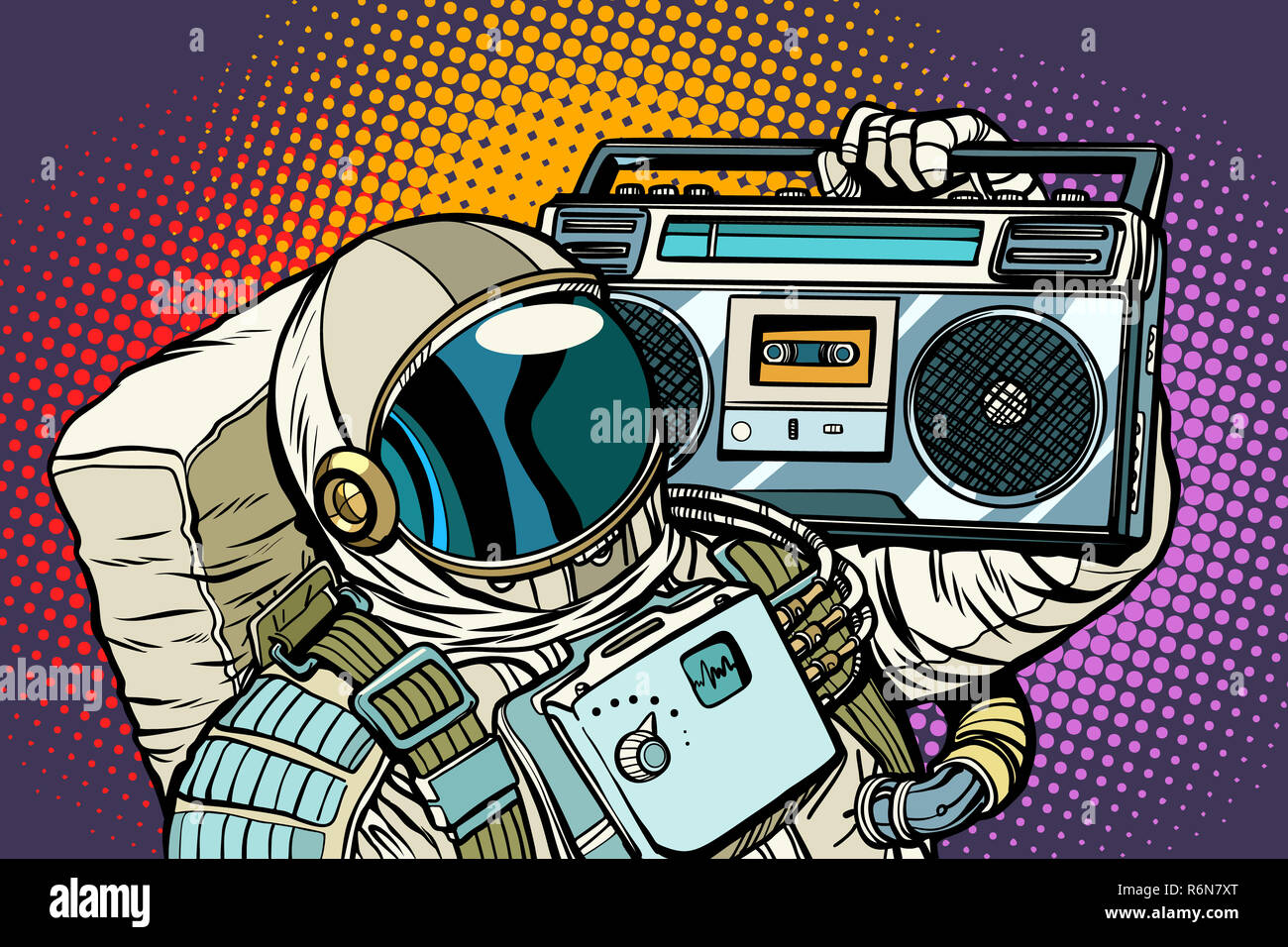 astronaut with Boombox, audio and music Stock Photo - Alamy