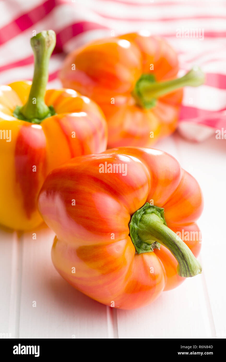 Double color bell pepper Stock Photo - Alamy