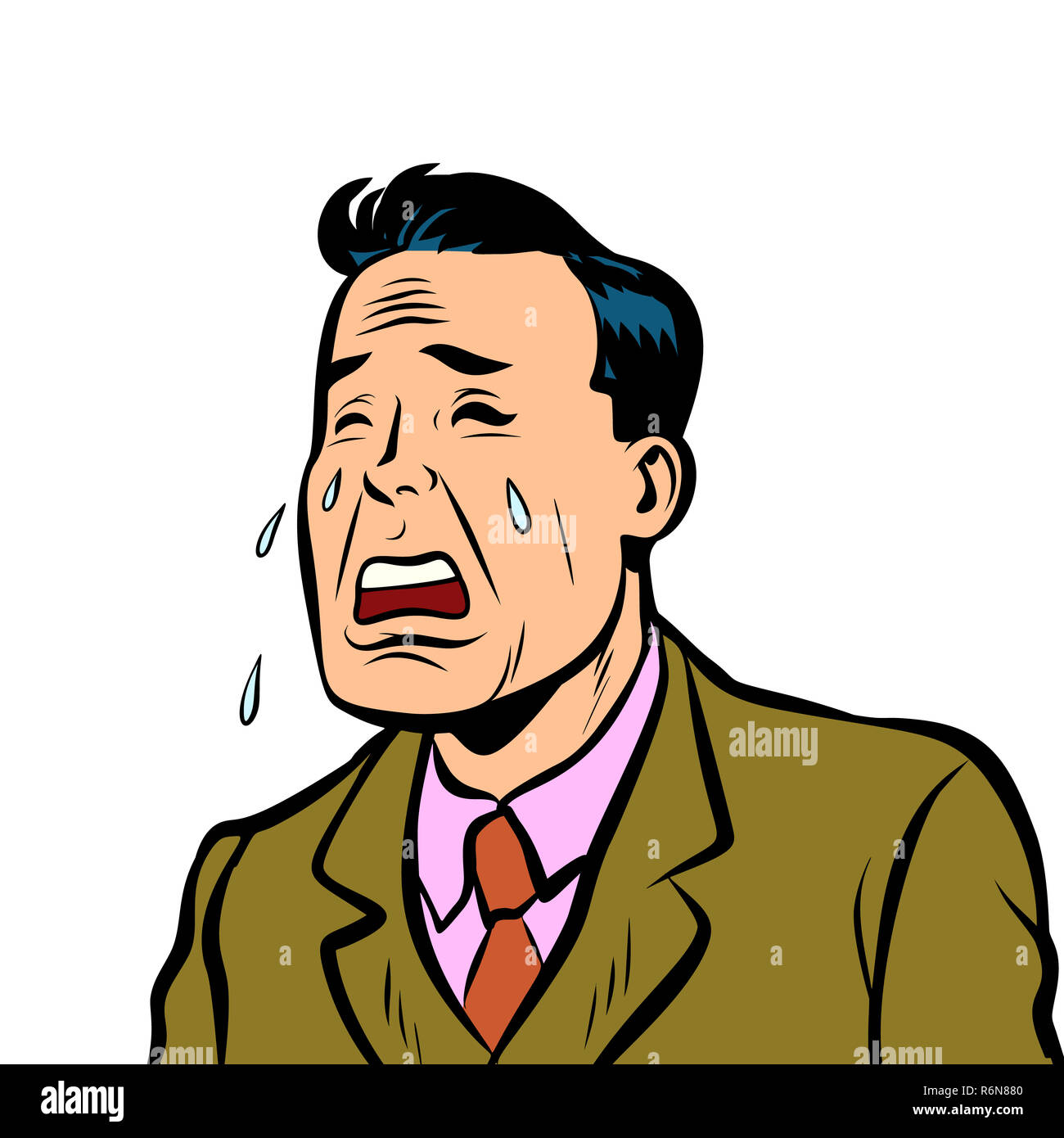 Funny man crying Stock Photo - Alamy