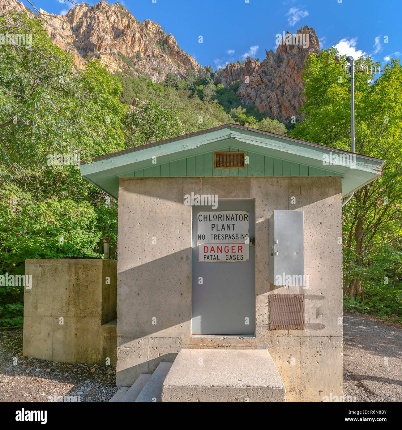 Chlorinator Plant sign on a building in Provo Utah Stock Photo - Alamy