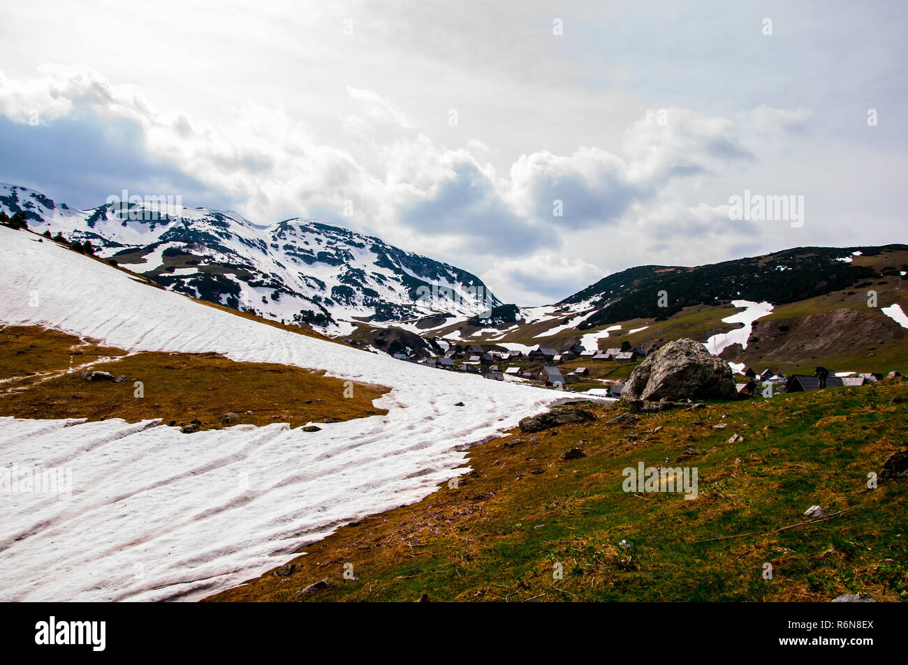 Small houses on the Vranica Stock Photo - Alamy