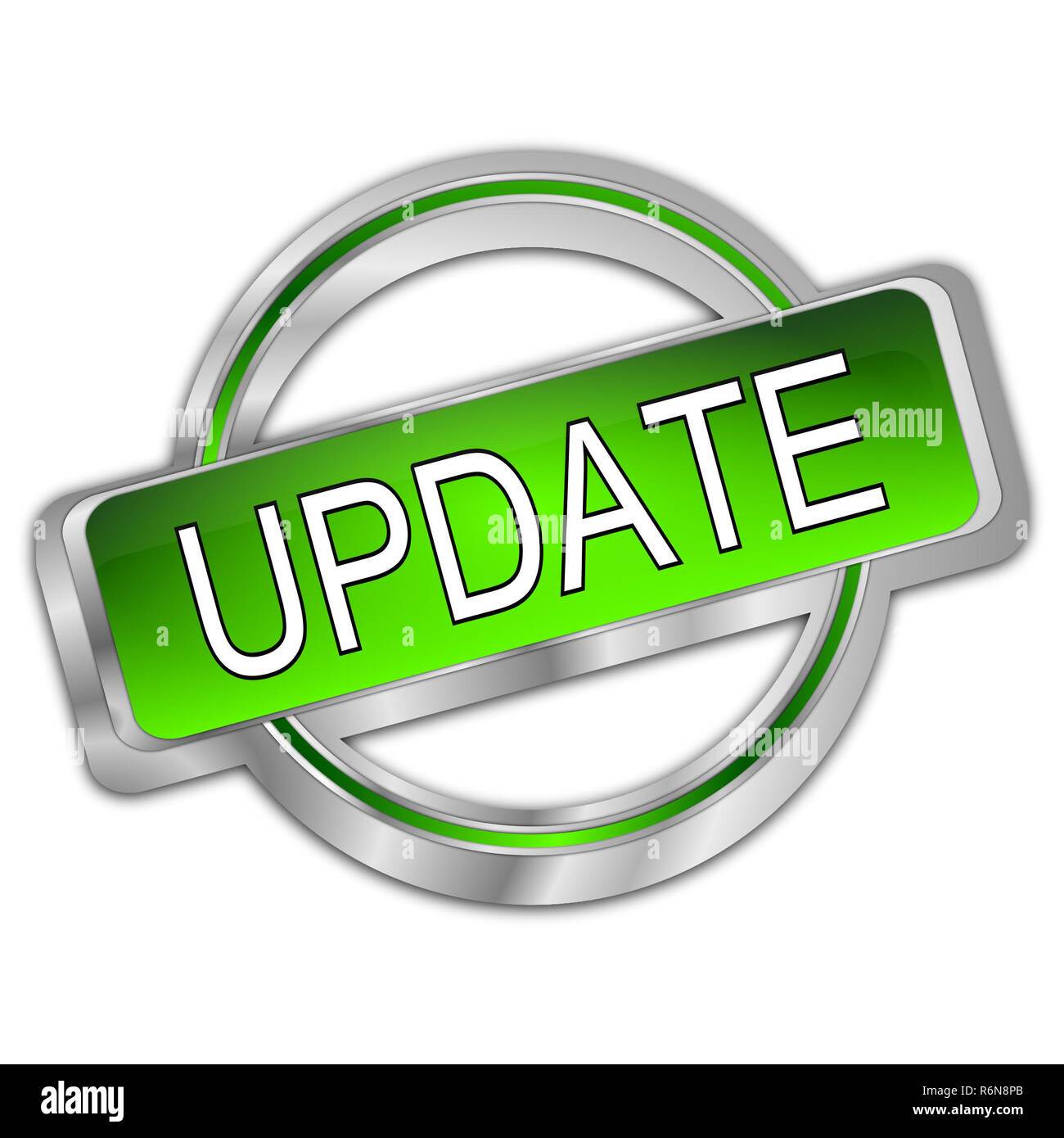 silver green Update Button â€“ 3d illustration Stock Photo - Alamy