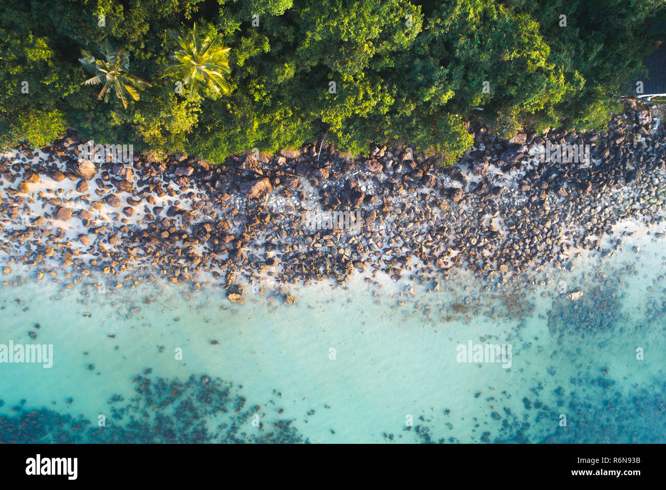great aerial view of wonderful beach and sea in thailand, koh samui ...