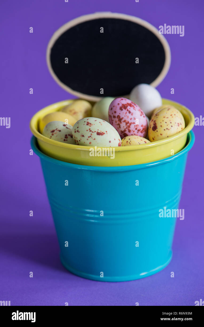 Easter eggs in a bucket Stock Photo - Alamy
