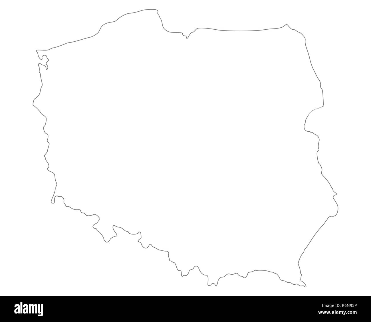 Poland map illustration Black and White Stock Photos & Images - Alamy