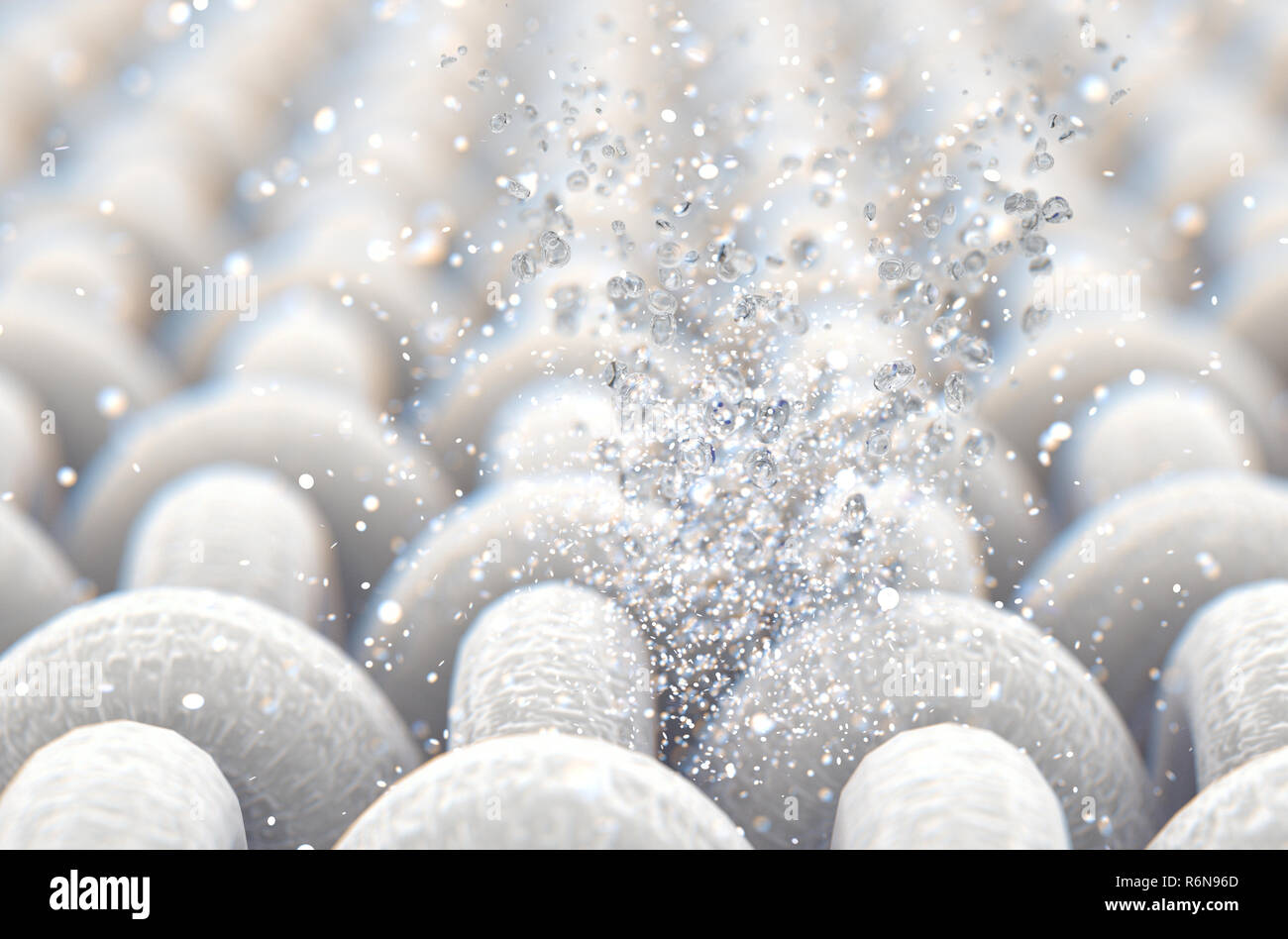 A microscopic close up view of a simple woven textile and a visible ...
