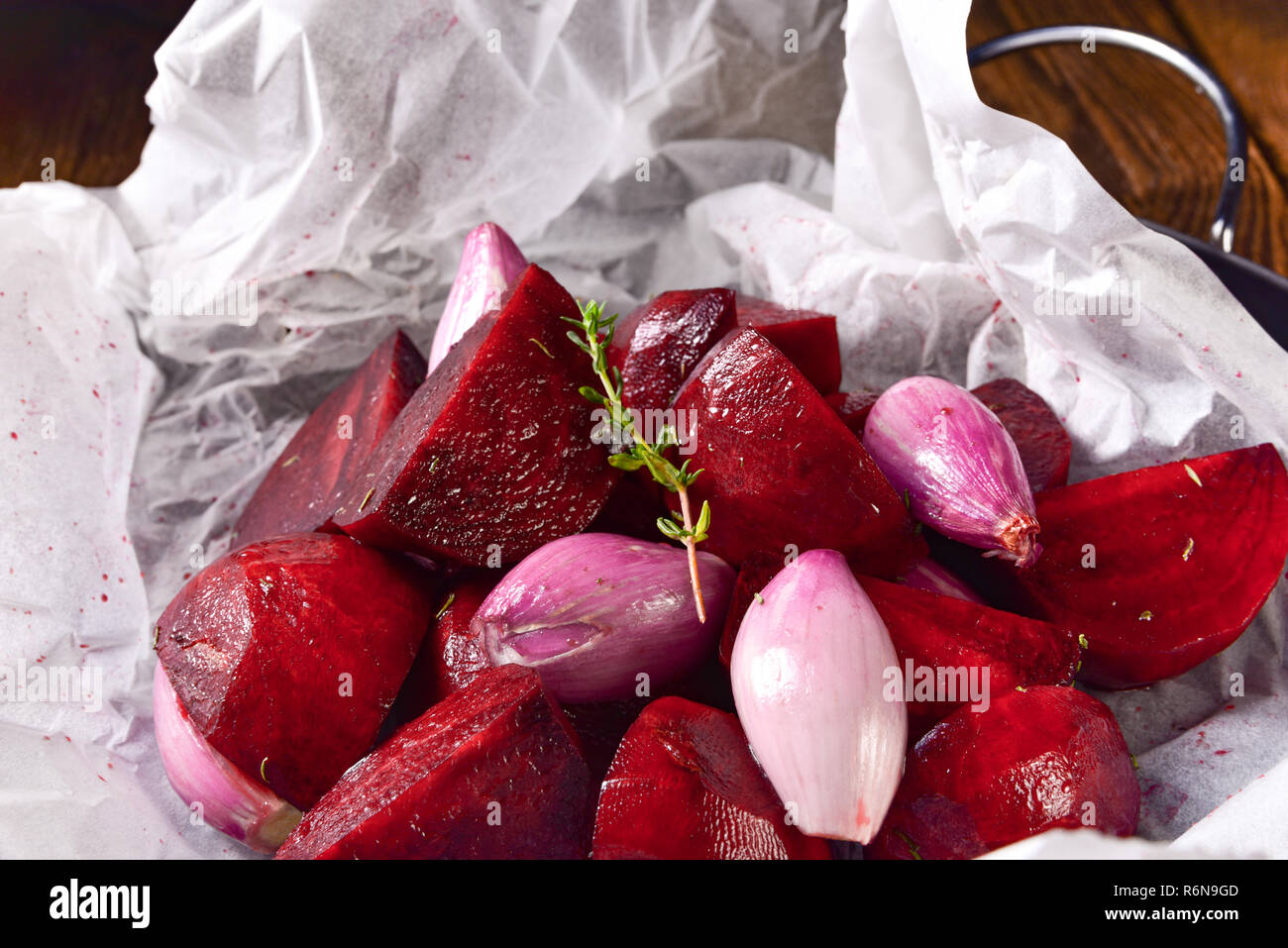 oven baked red beets Stock Photo - Alamy