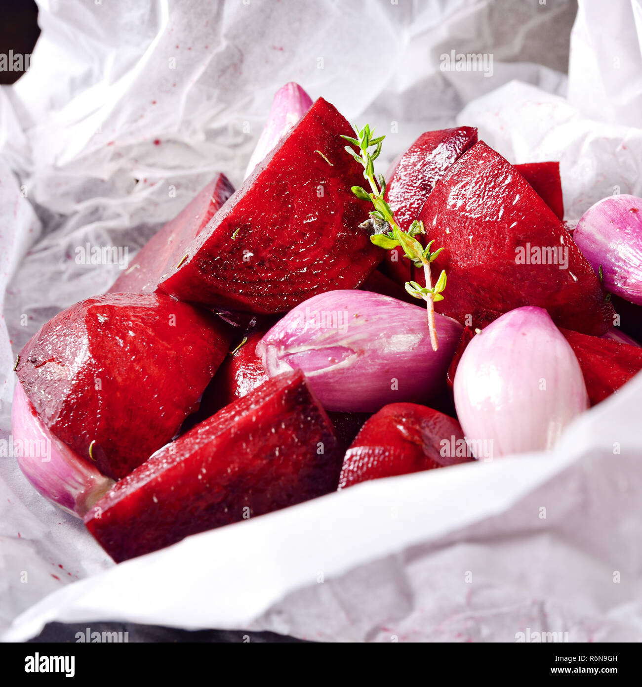 oven baked red beets Stock Photo - Alamy