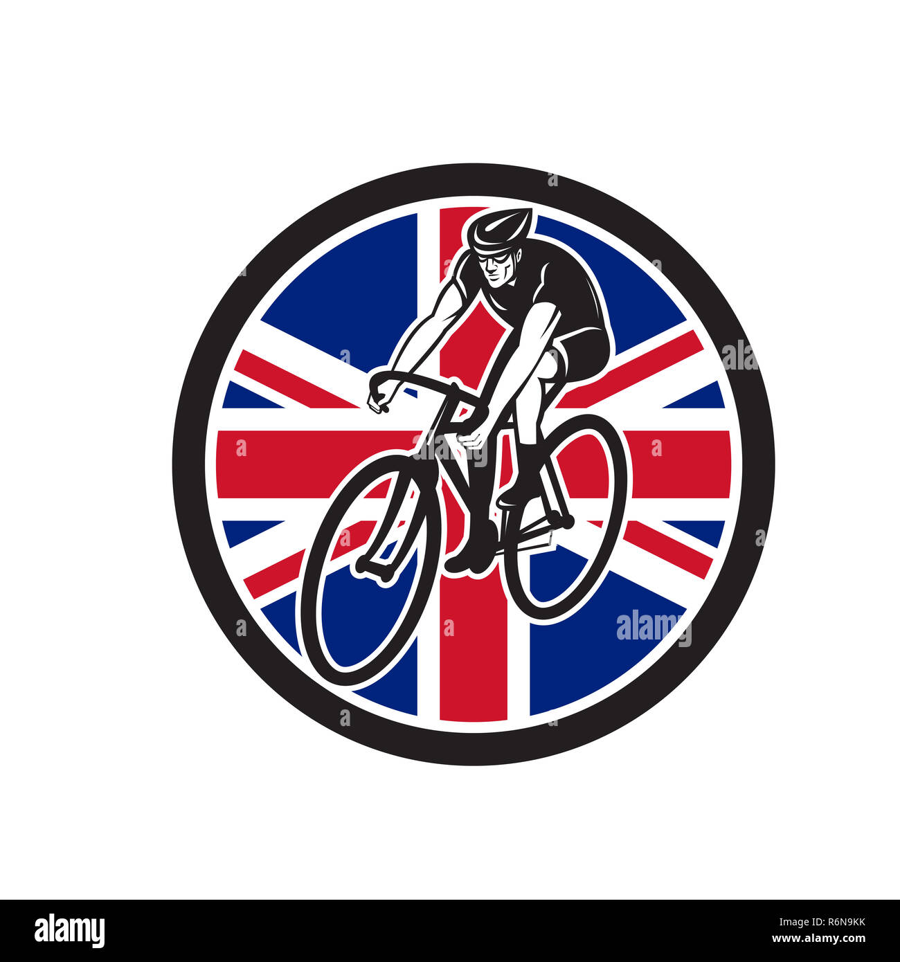 British Cyclist Cycling Union Jack Flag Icon Stock Photo - Alamy