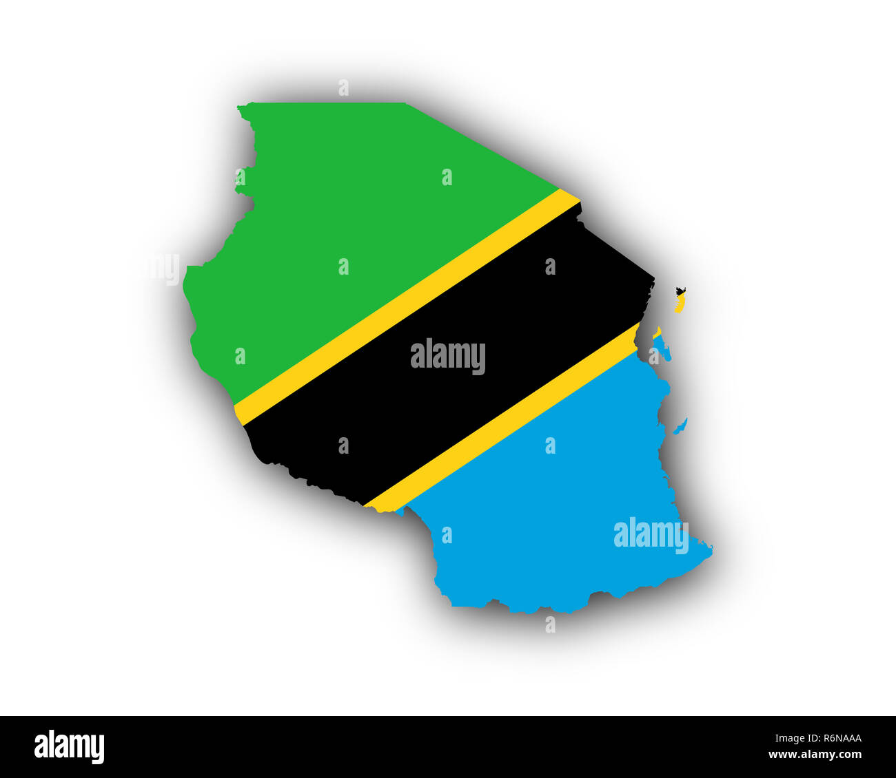 Tanzania flag map hi-res stock photography and images - Alamy