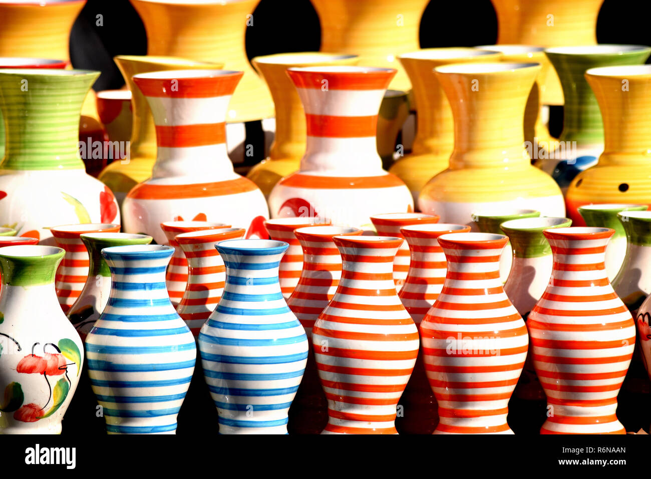 Colorful ceramic pots Stock Photo - Alamy