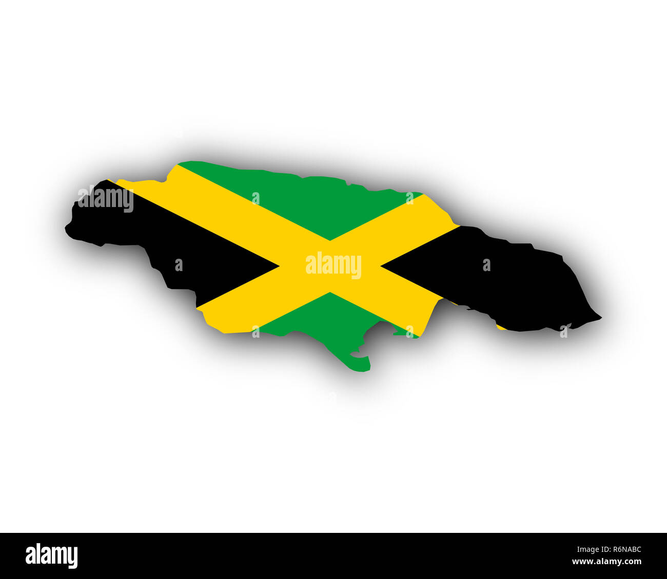 Jamaica flag map hi-res stock photography and images - Alamy