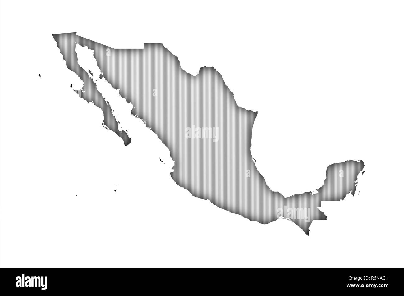map of mexico on corrugated iron Stock Photo - Alamy