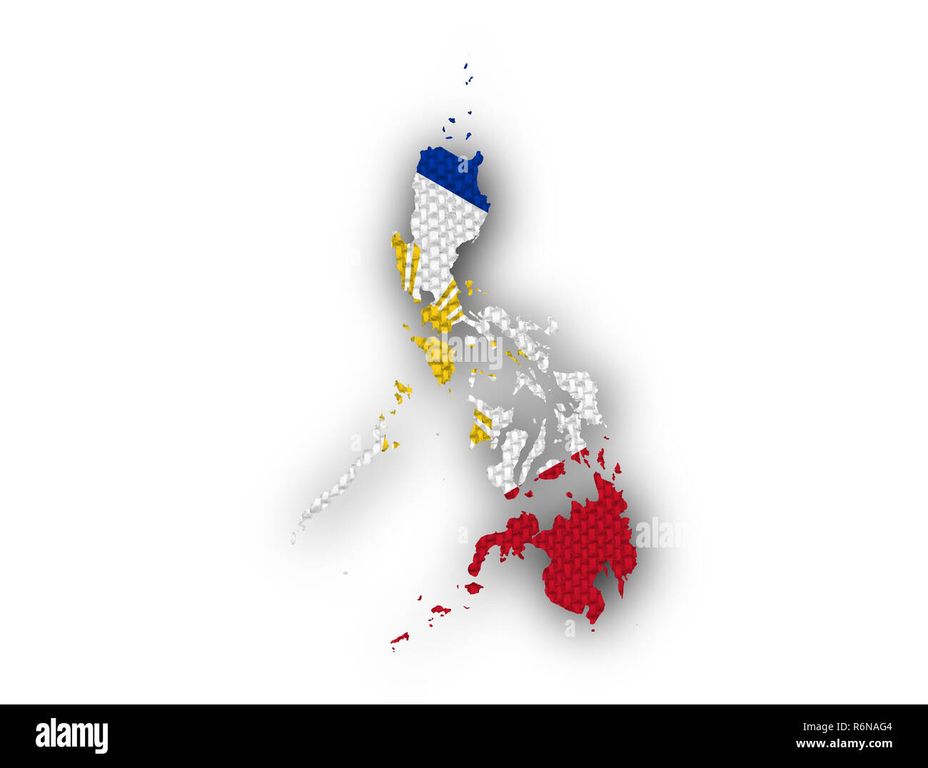 map and banner of the philippines on old linen Stock Photo - Alamy
