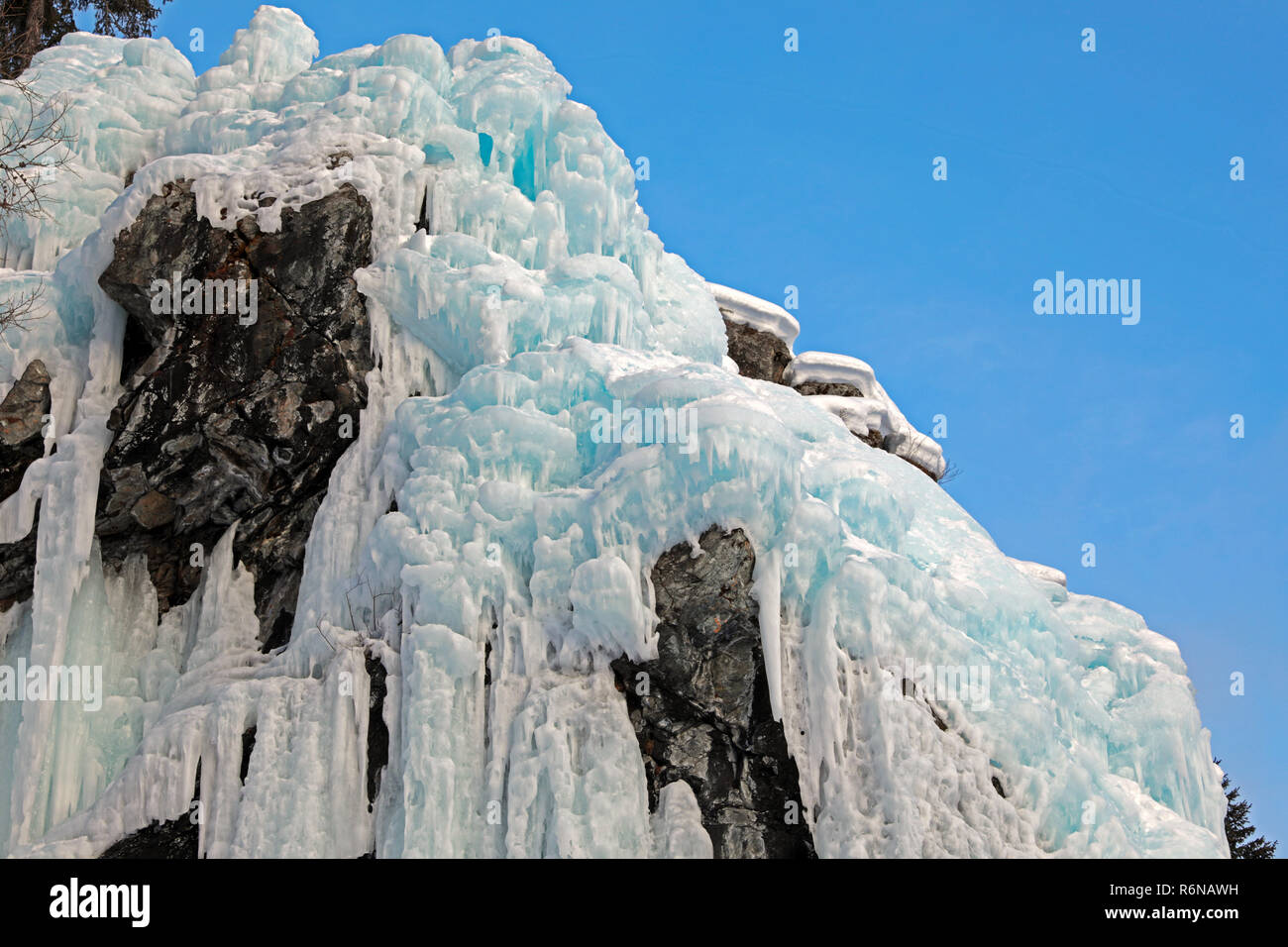 artificial icy rock wall for ice climbing at winkl-heiligenblut Stock ...