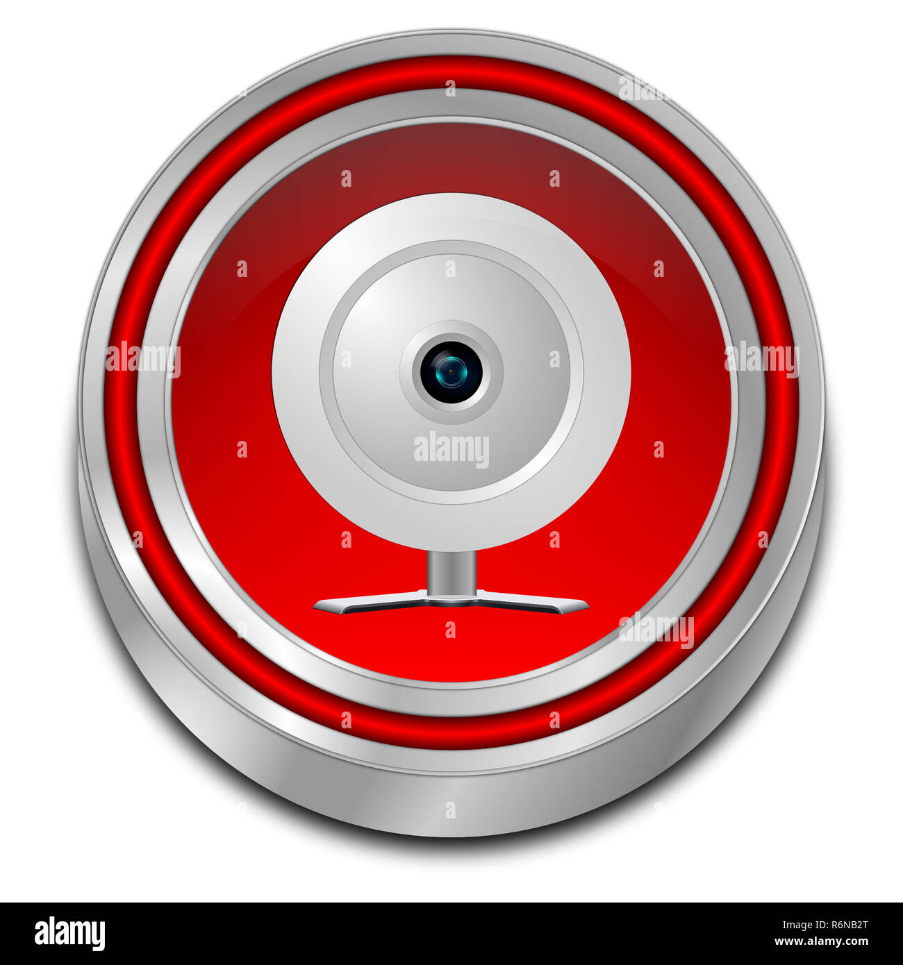 decorative red Button with Webcam - 3D illustration Stock Photo - Alamy