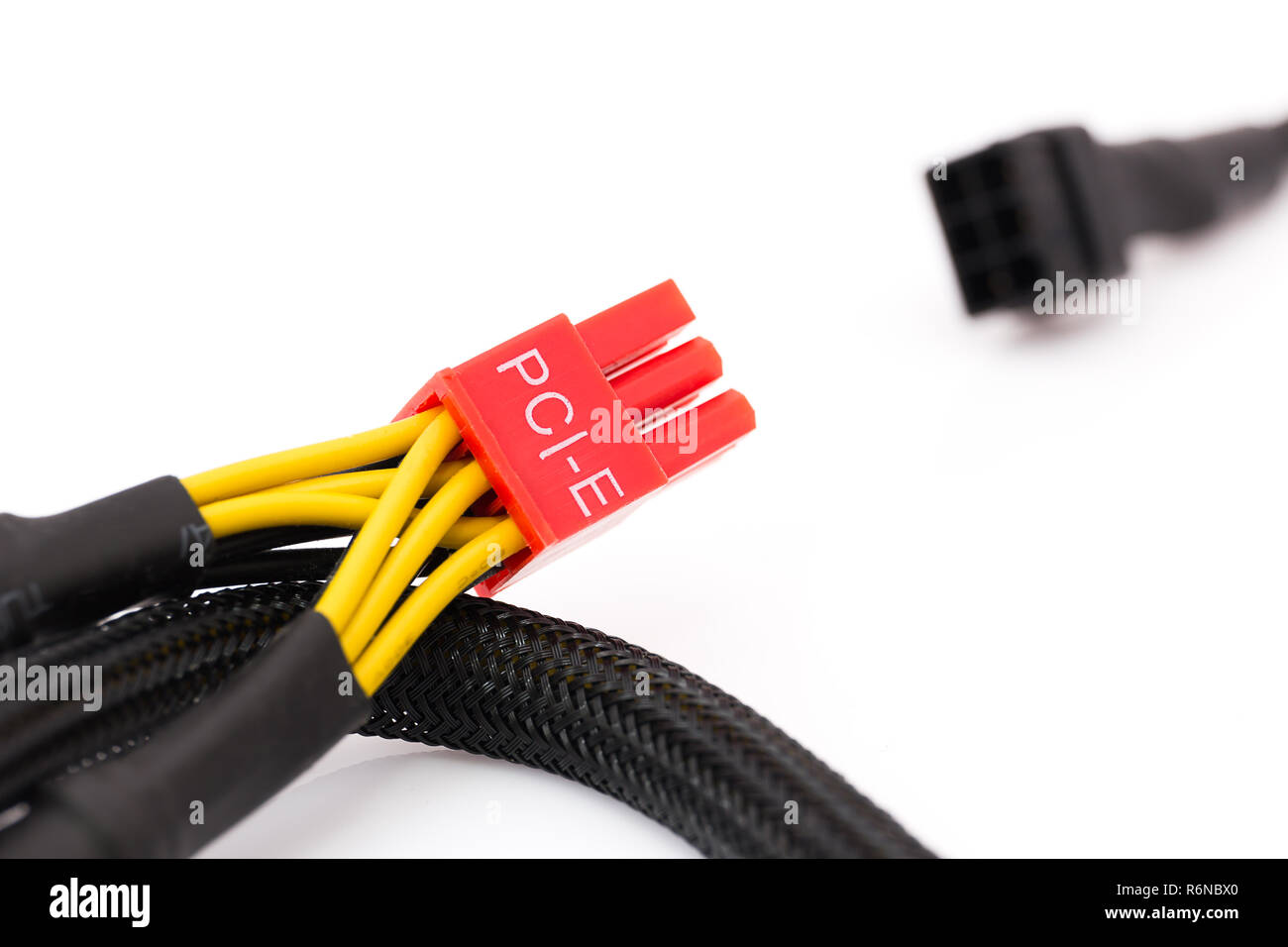 Close Up PCI-E cable video card Stock Photo - Alamy