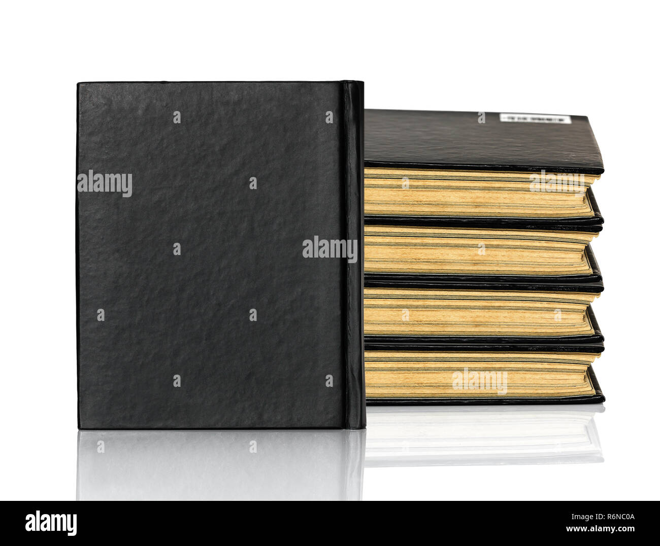 Closed black book is laying on white background Stock Photo - Alamy