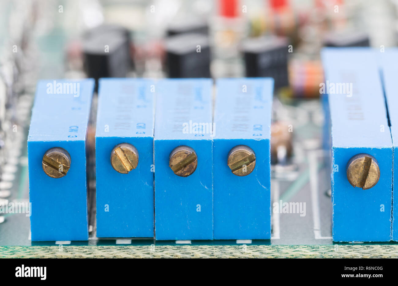 Closeup electronic hardware on the circuit board Stock Photo - Alamy