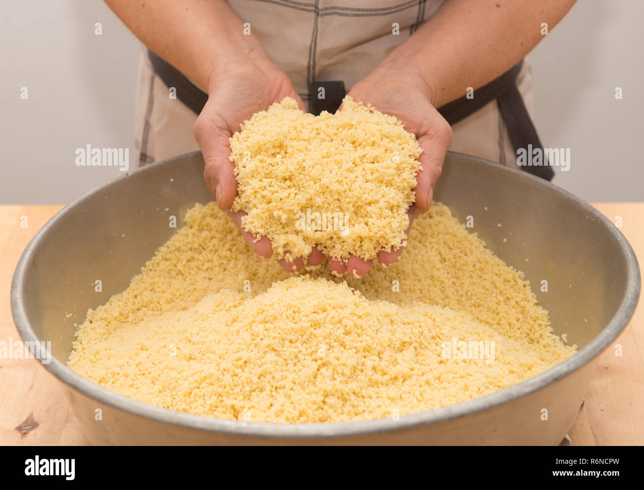 semolina preparation for couscous Stock Photo - Alamy