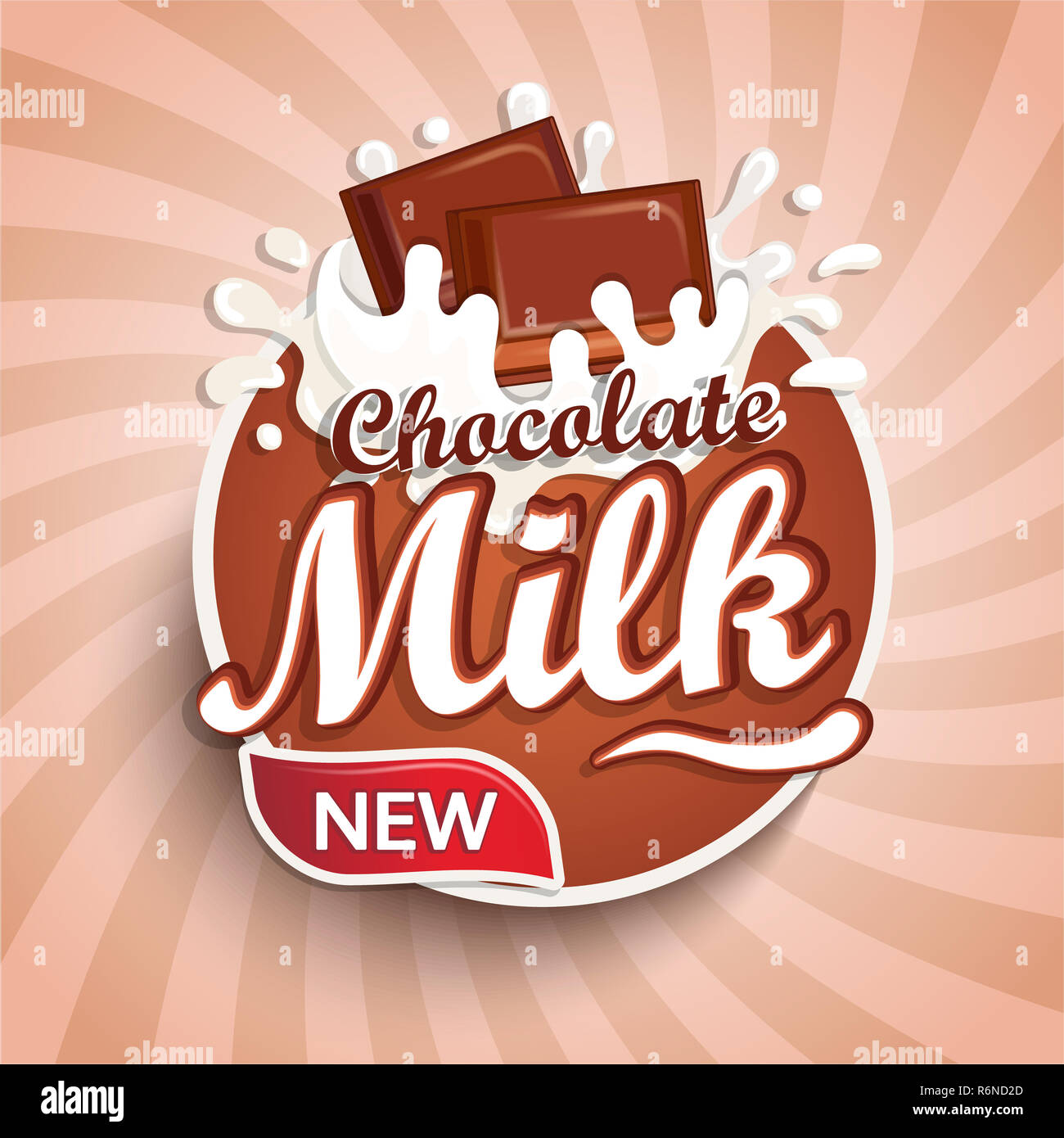 Logo, label of fresh chocolate milk Stock Photo - Alamy