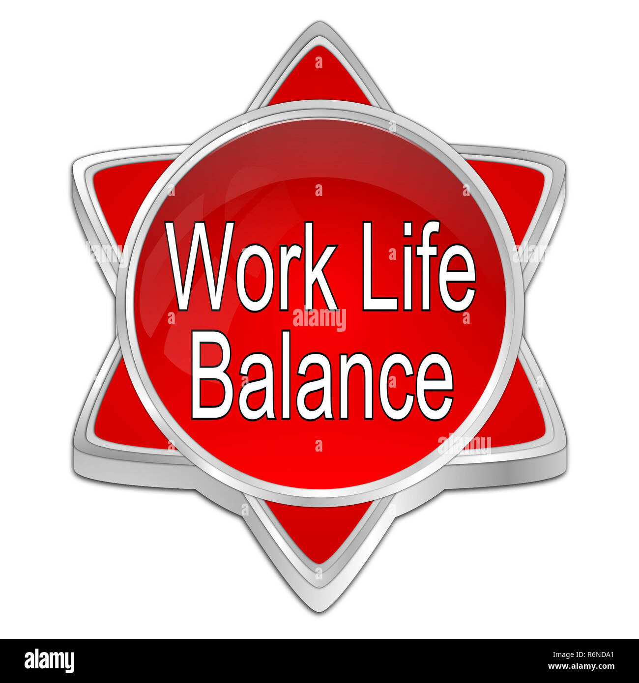 decorative red Work Life Balance button - 3D illustration Stock Photo ...