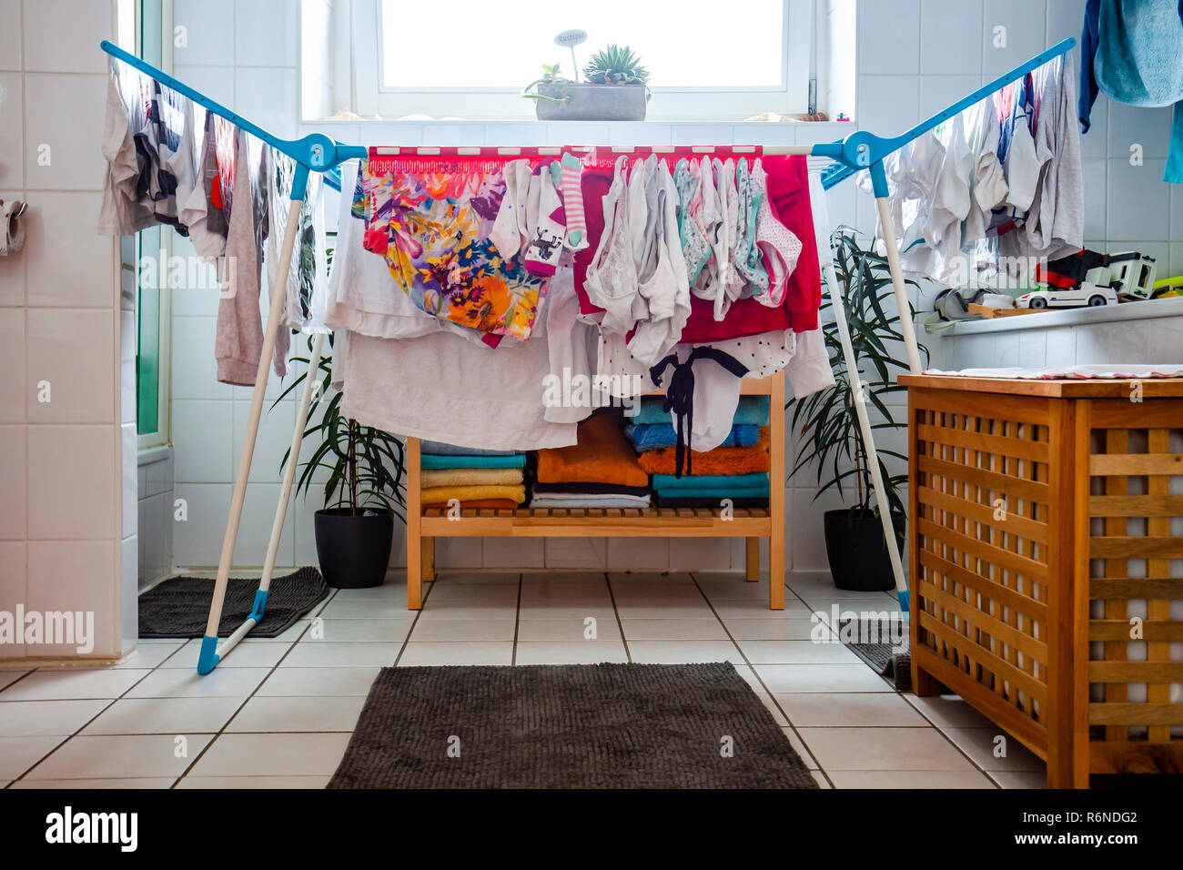 Drying clothes bathroom hi-res stock photography and images - Alamy