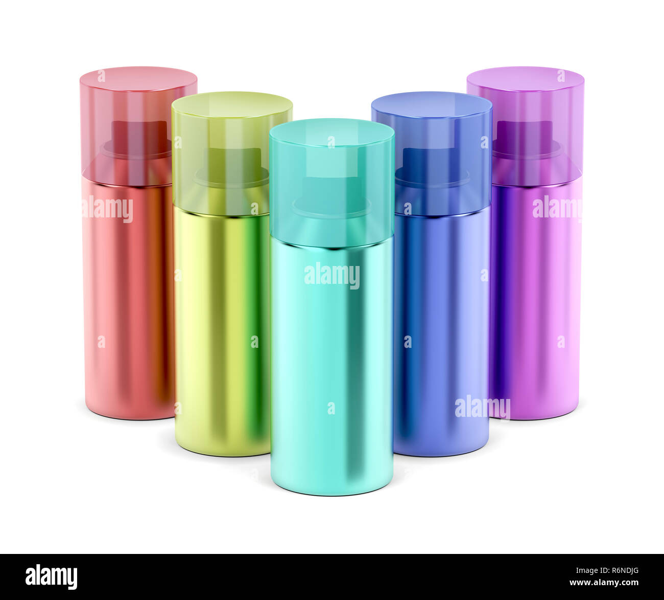Multicolored aerosol spray cans Stock Photo - Alamy