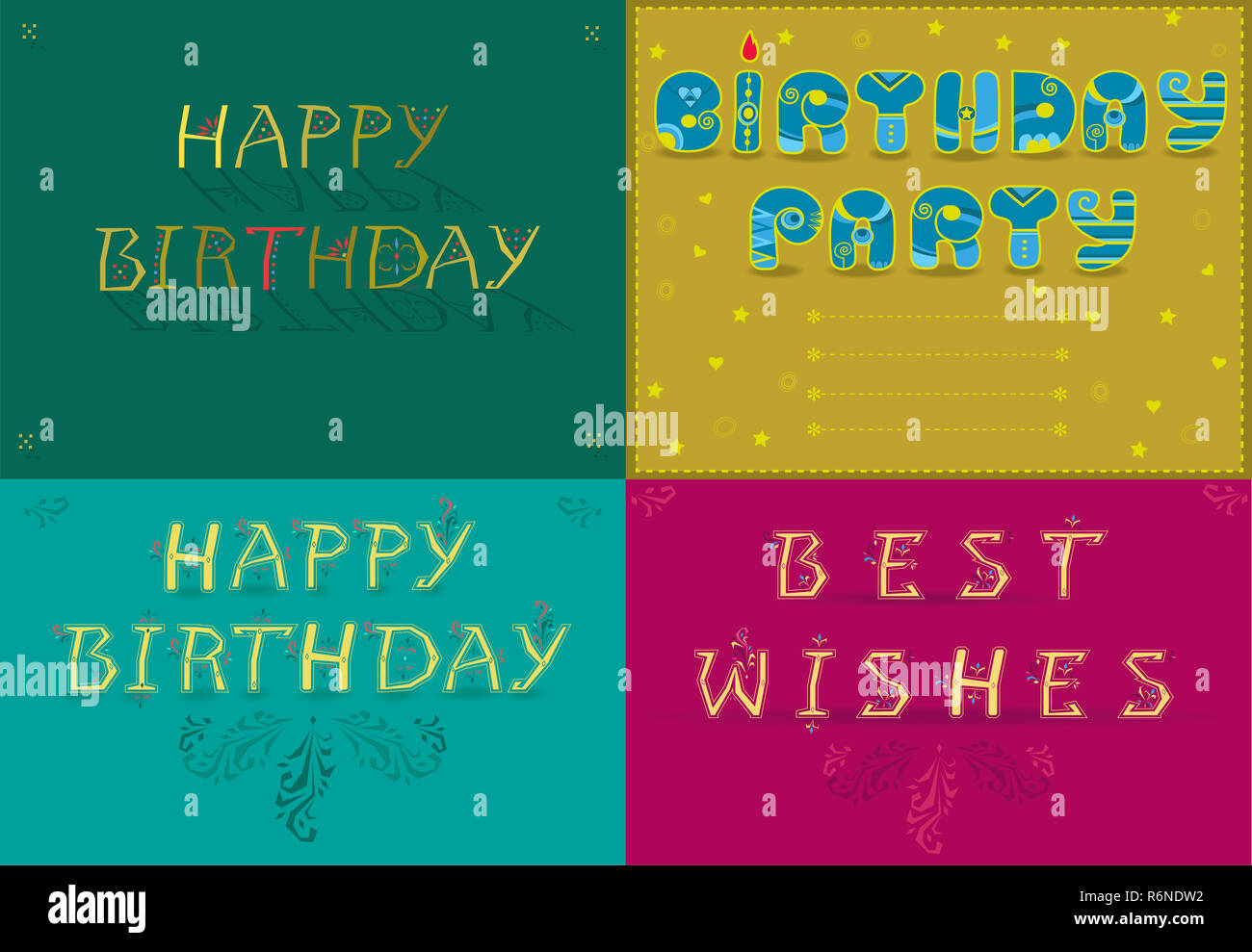 Greeting cards with text Happy Birthday Stock Photo - Alamy