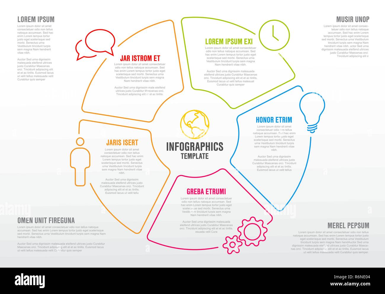 Vector multipurpose Infographic template made from lines and icons ...