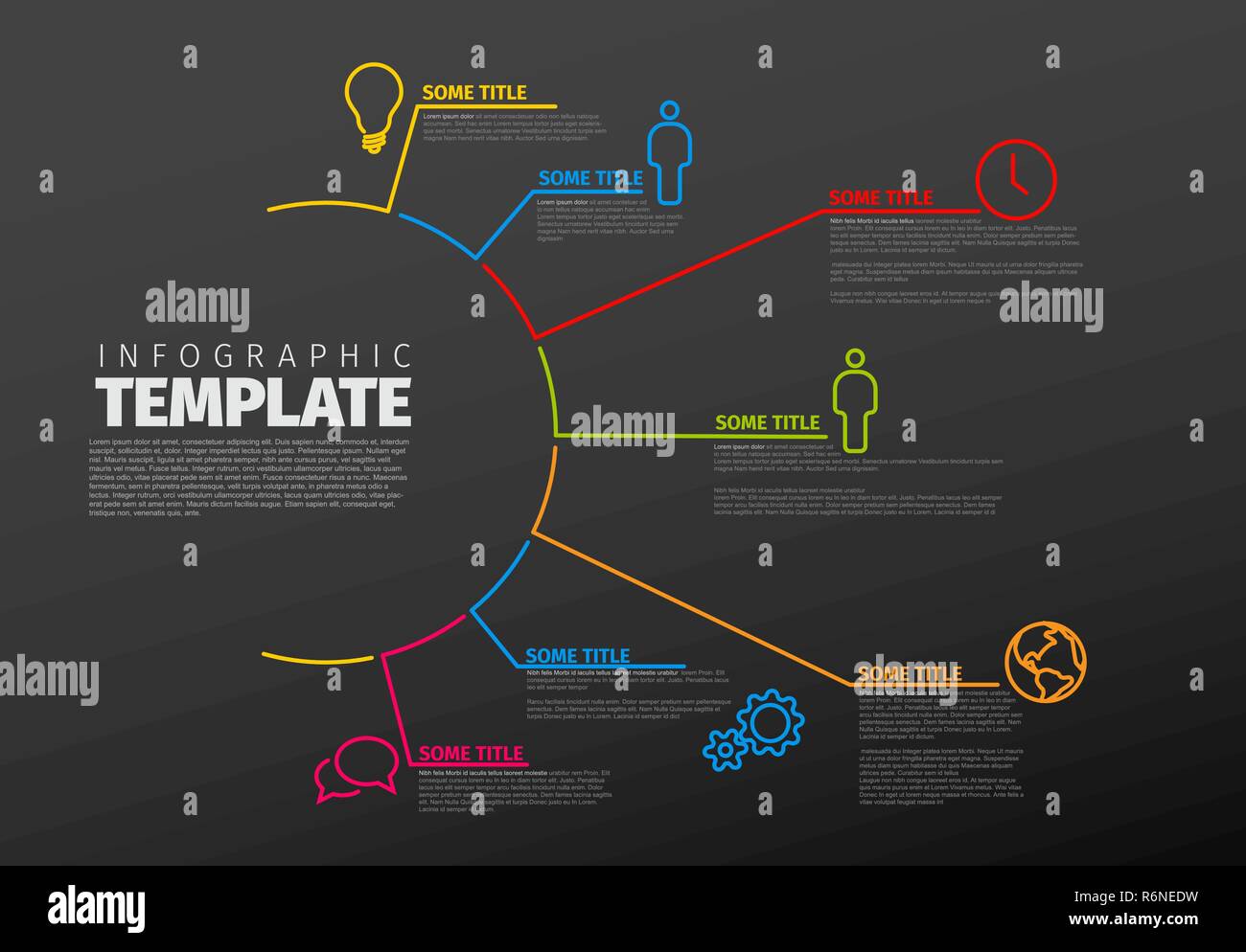 Vector multipurpose Infographic template made from lines and icons ...