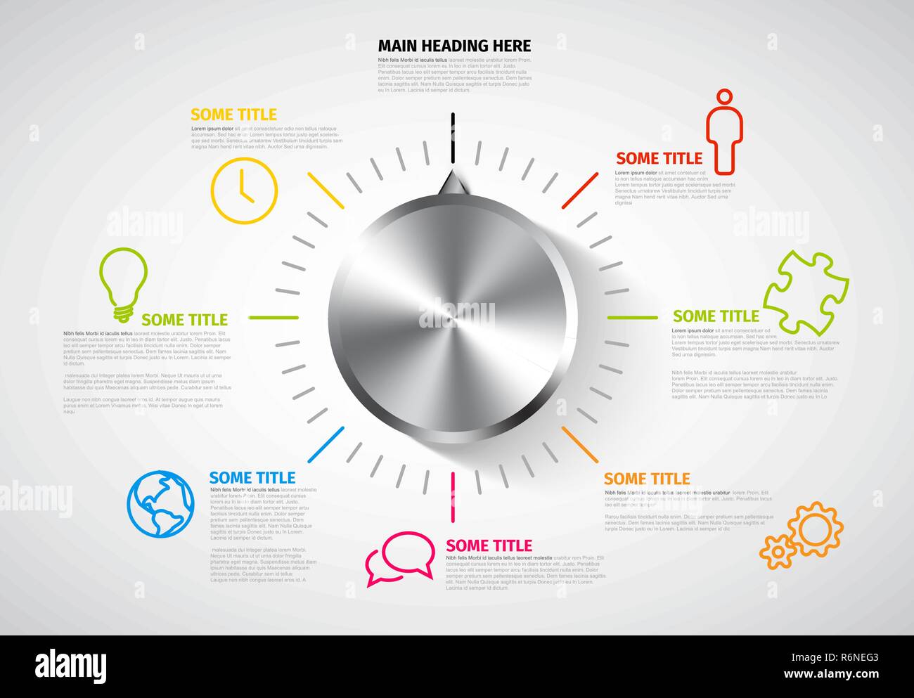 Vector Infographic report template with metalic knob Stock Vector Image ...