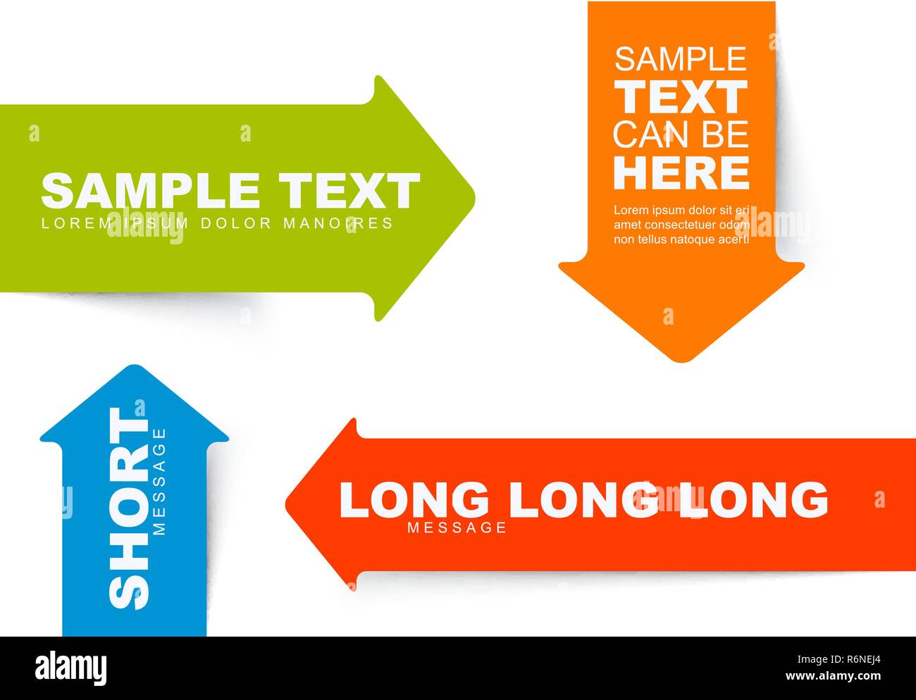 Color arrow bookmarks templates with realistic shadow pointing at the ...