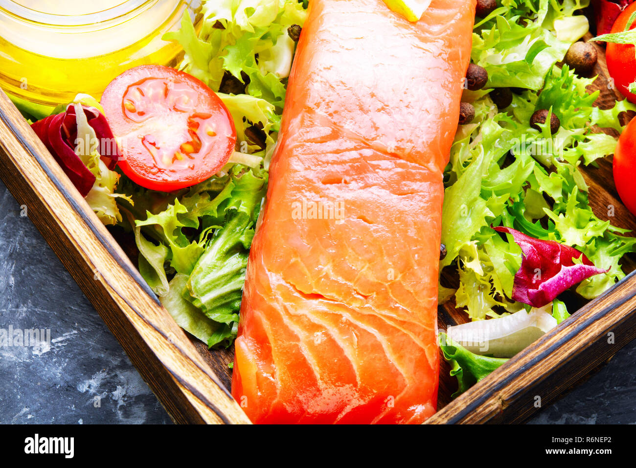 Delicious salmon fillet Stock Photo - Alamy