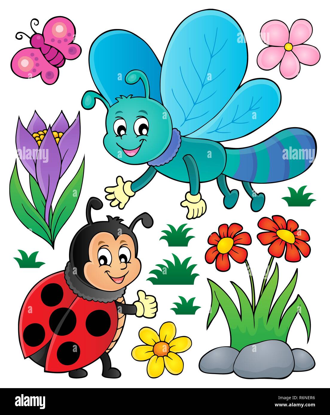 Spring nature theme set 1 Stock Photo - Alamy