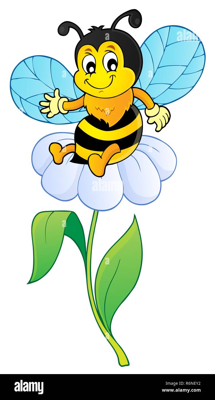 Flower sit bee Cut Out Stock Images & Pictures - Alamy